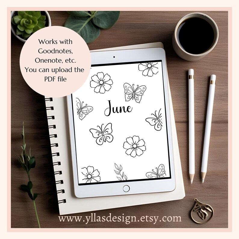 June Title Page Printable Pfd Butterfly Monthly Cover Page Weekly ...