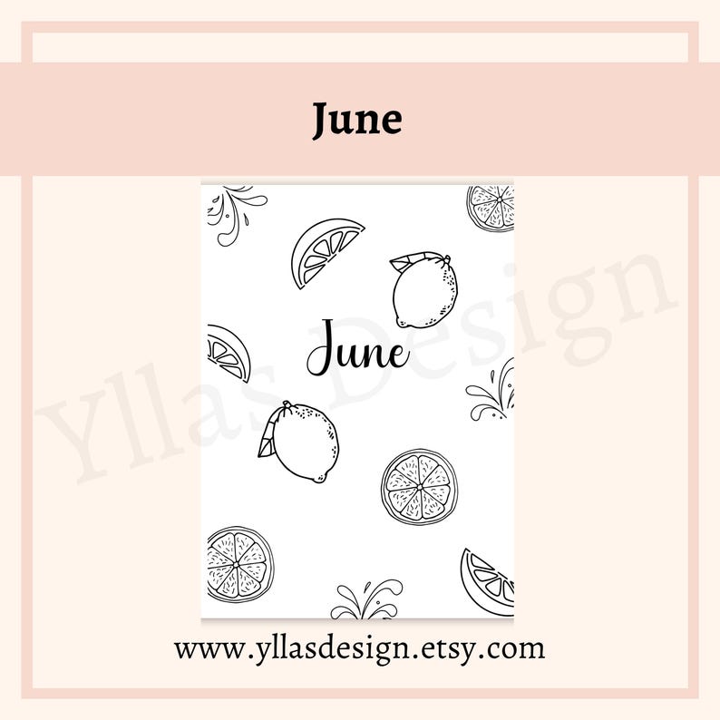 June Title Page Printable Pfd Citrus Weekly Cover Page Weekly Calendar ...
