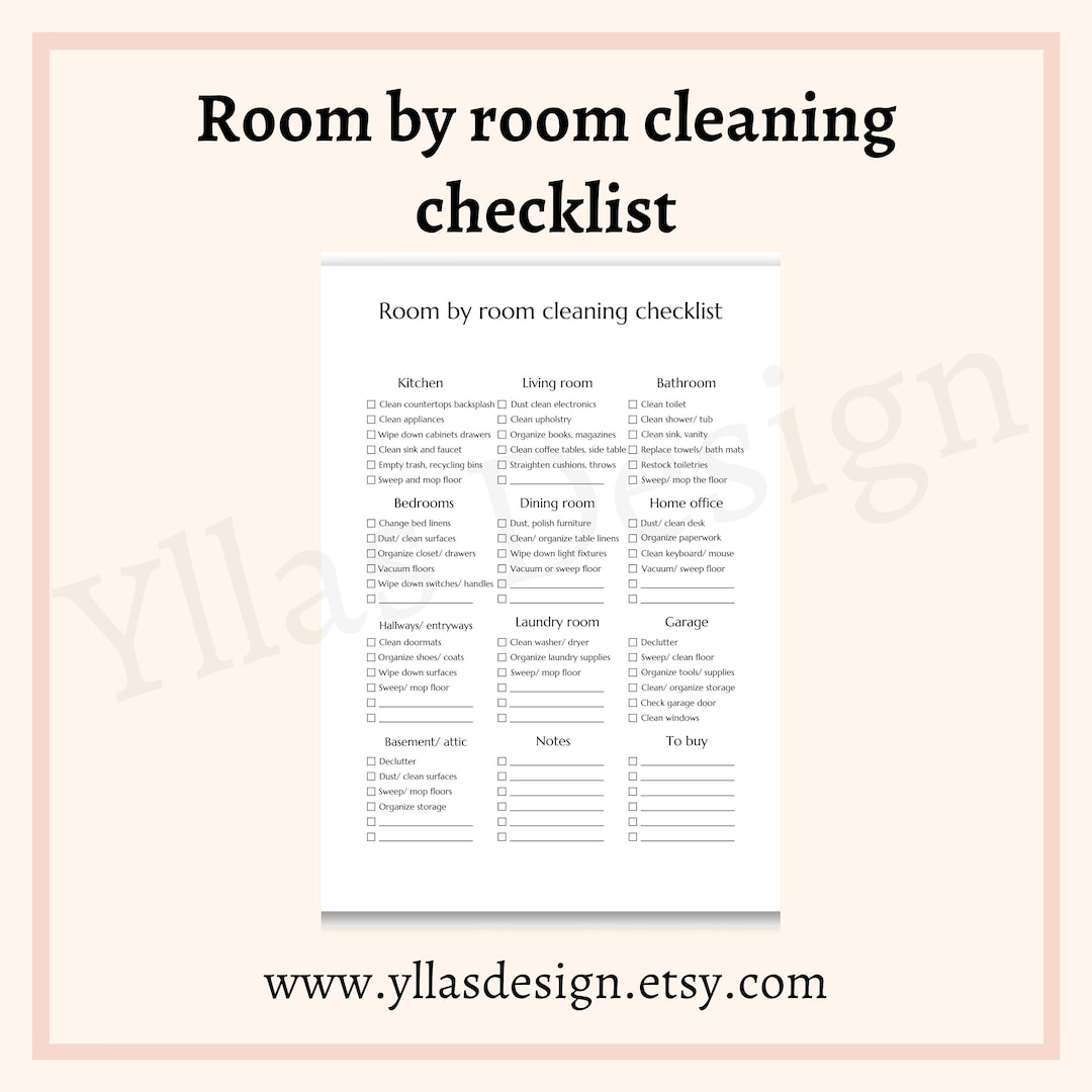 Room by Room Cleaning Planner Printable Pdf House Cleaning Schedule ...