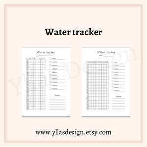 Water Tracker Printable Planner Page Pdf Water Log Yearly Tracker ...