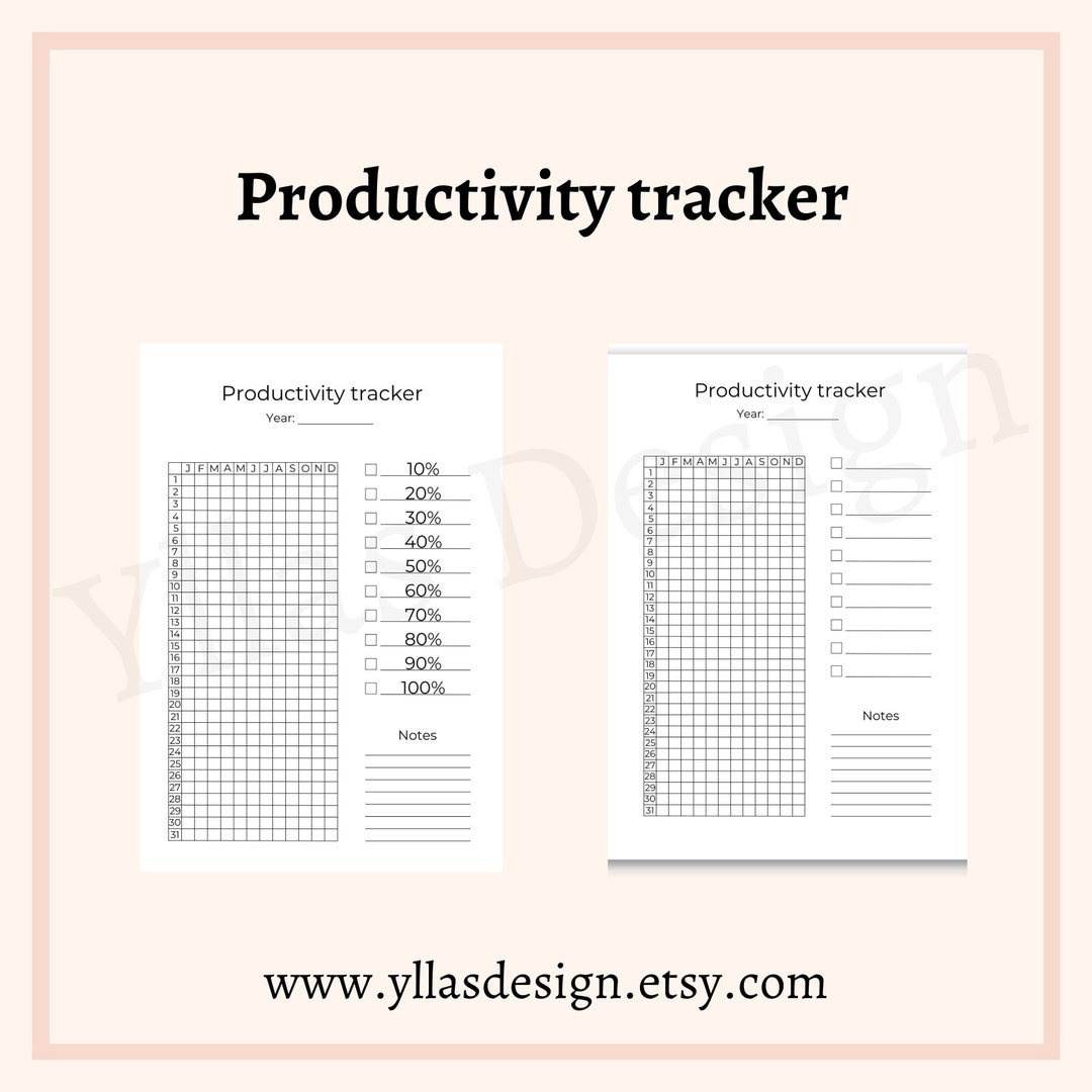 Productivity Tracker Printable Pdf Productivity Planner Page ...
