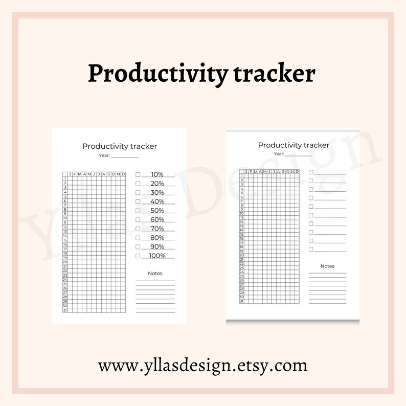 Productivity Tracker Printable Pdf Productivity Planner Page ...