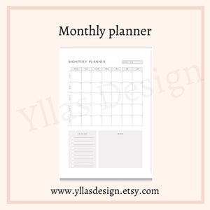 Undated Monthly Planner Printable PDF Minimalist Monthly Calendar ...