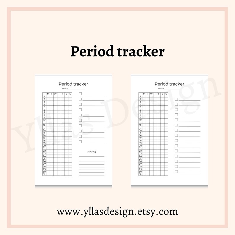 Period Tracker Printable Pdf a Year in Pixels Period Planner Page ...