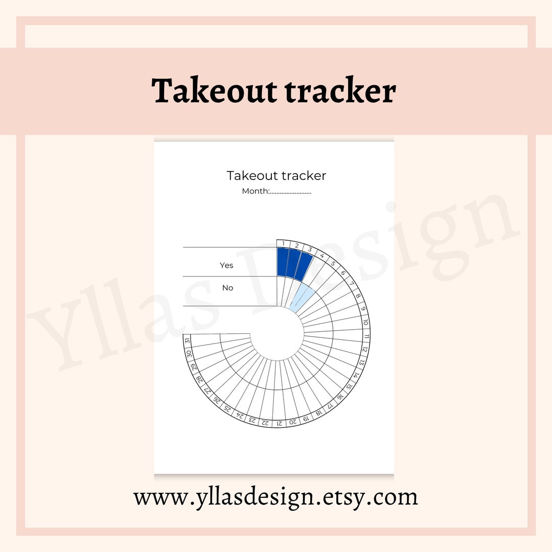 Takeout Tracker Journal Page Printable Pdf Eating Tracker Food Log ...
