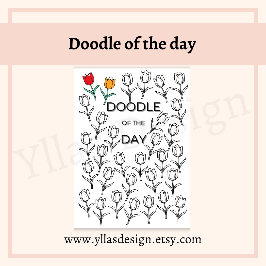 Tulip Doodle of the Day Printable Pdf Planner Page Journal Page Daily ...