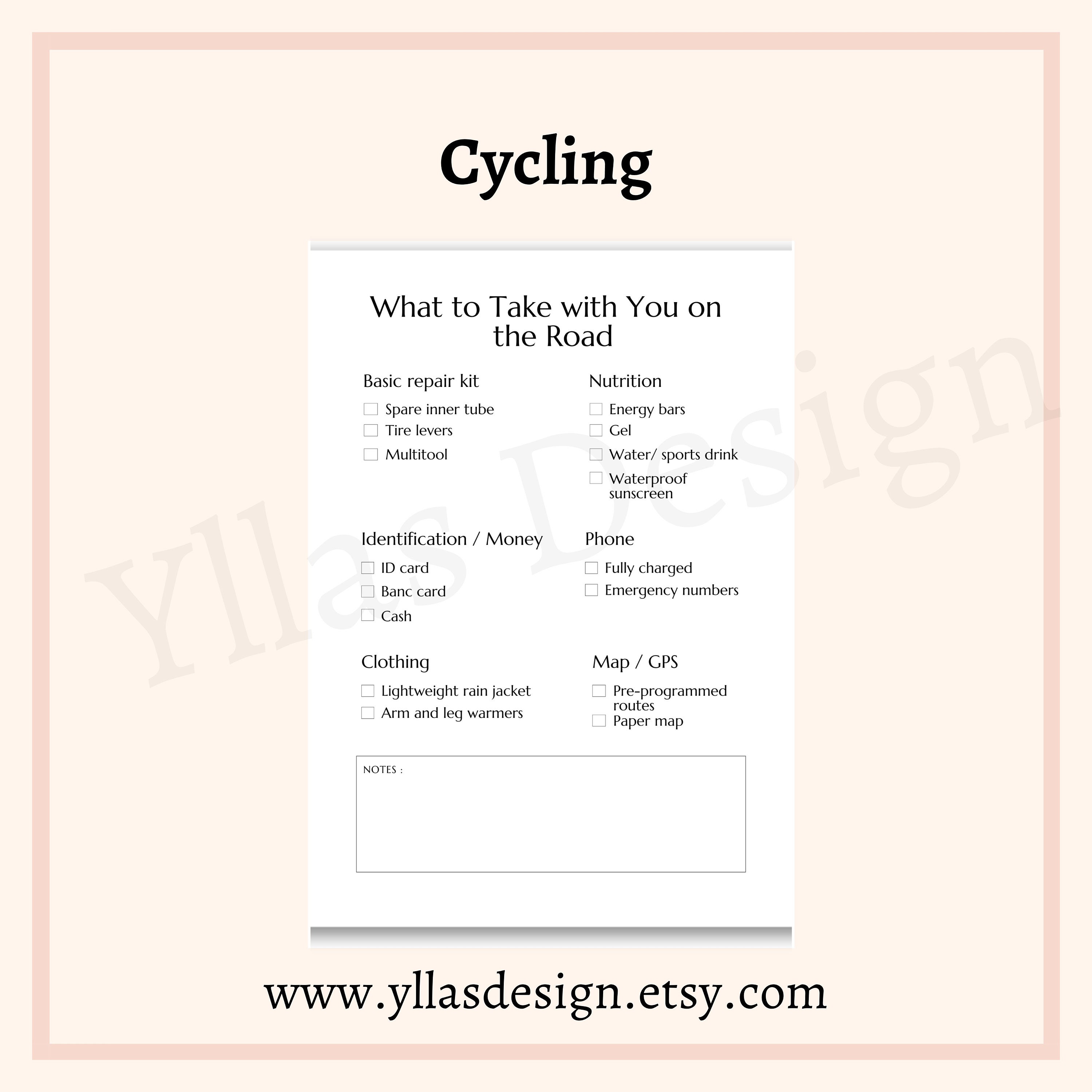 Beginner Cyclist Checklist Digital Download Cycling Essentials ...