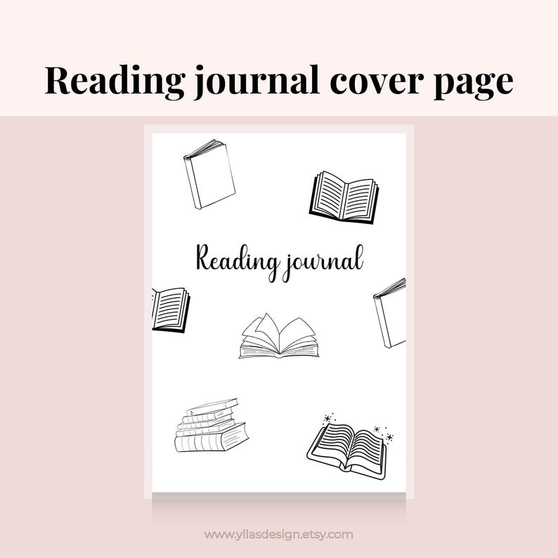 Reading Journal Cover Page | Printable Book Tracker Cover | Reading Log ...