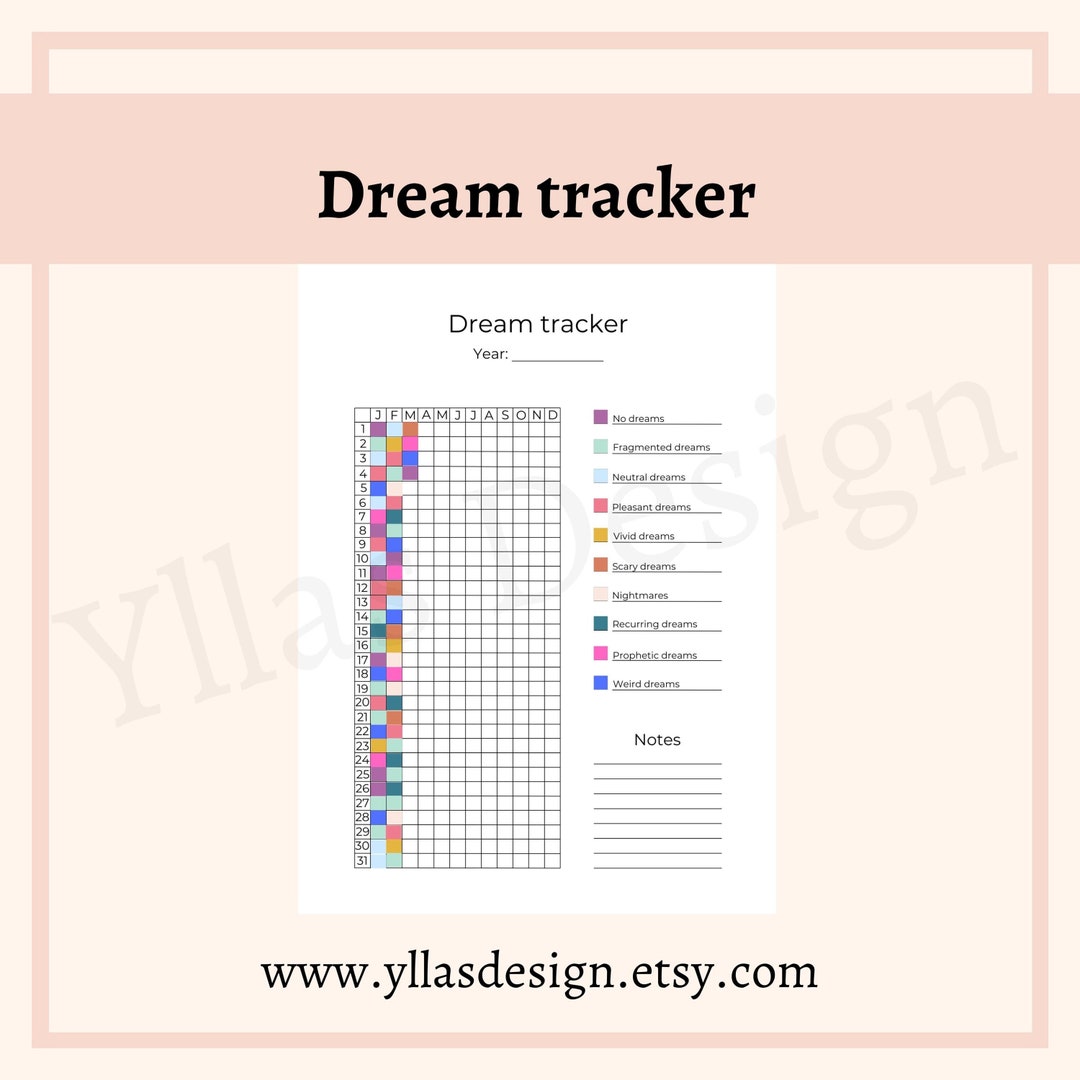 Dream Tracker Printable Pdf Journal Page Sleep Tracker Dream Log Dream ...