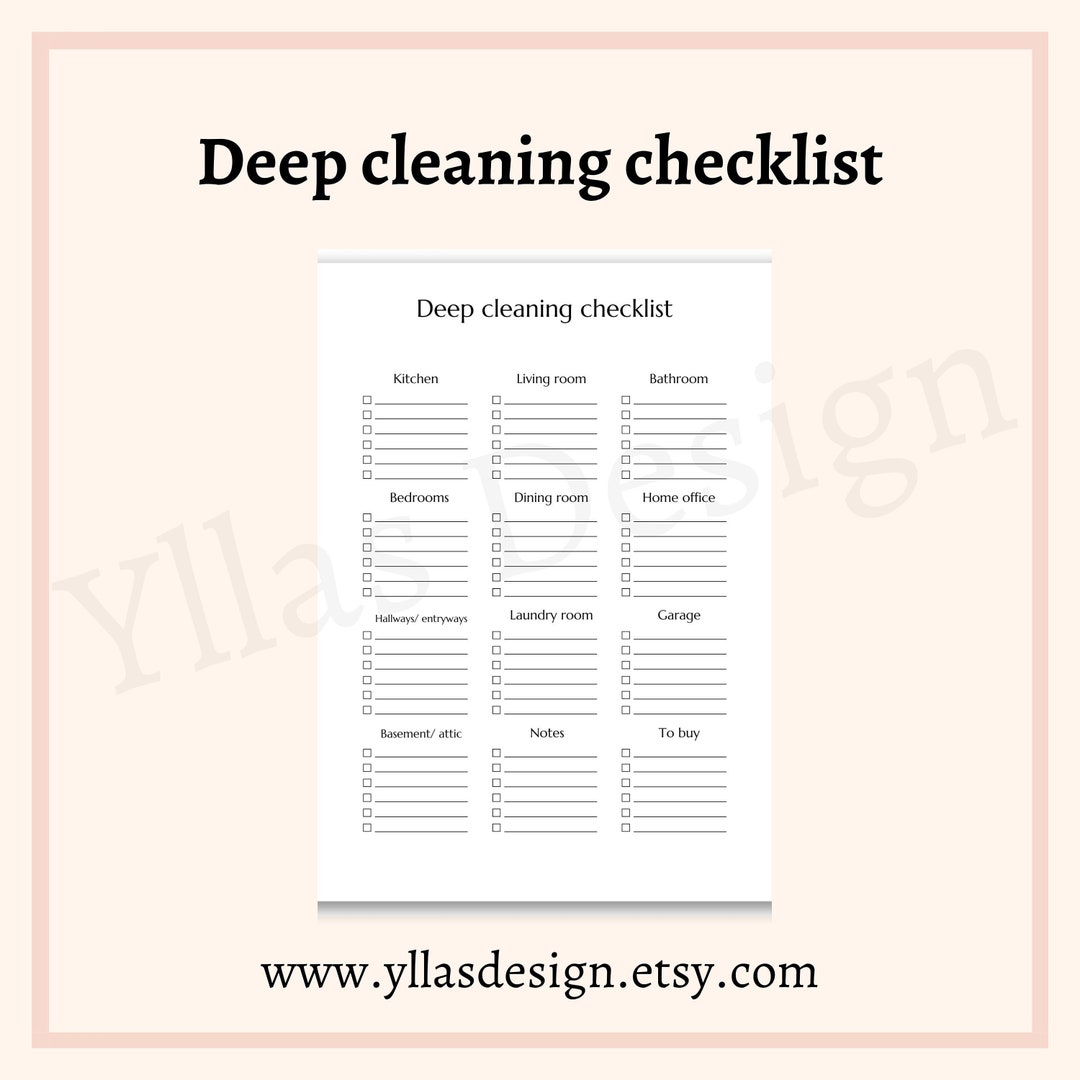 Deep Cleaning Planner Printable Pdf Cleaning Checklist Household ...