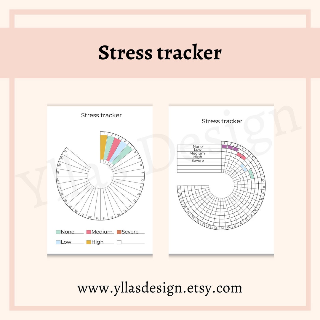 Stress Tracker Printable Pdf Anxiety Tracker Mood Tracker Habit Tracker ...