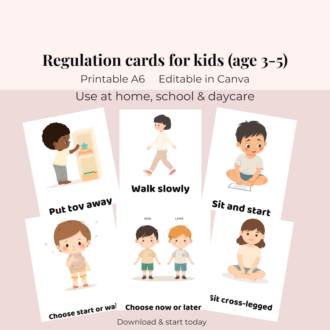 ADHD Regulation Cards for Kids Ages 3–5 | Calm, Focus, Choice & Body ...
