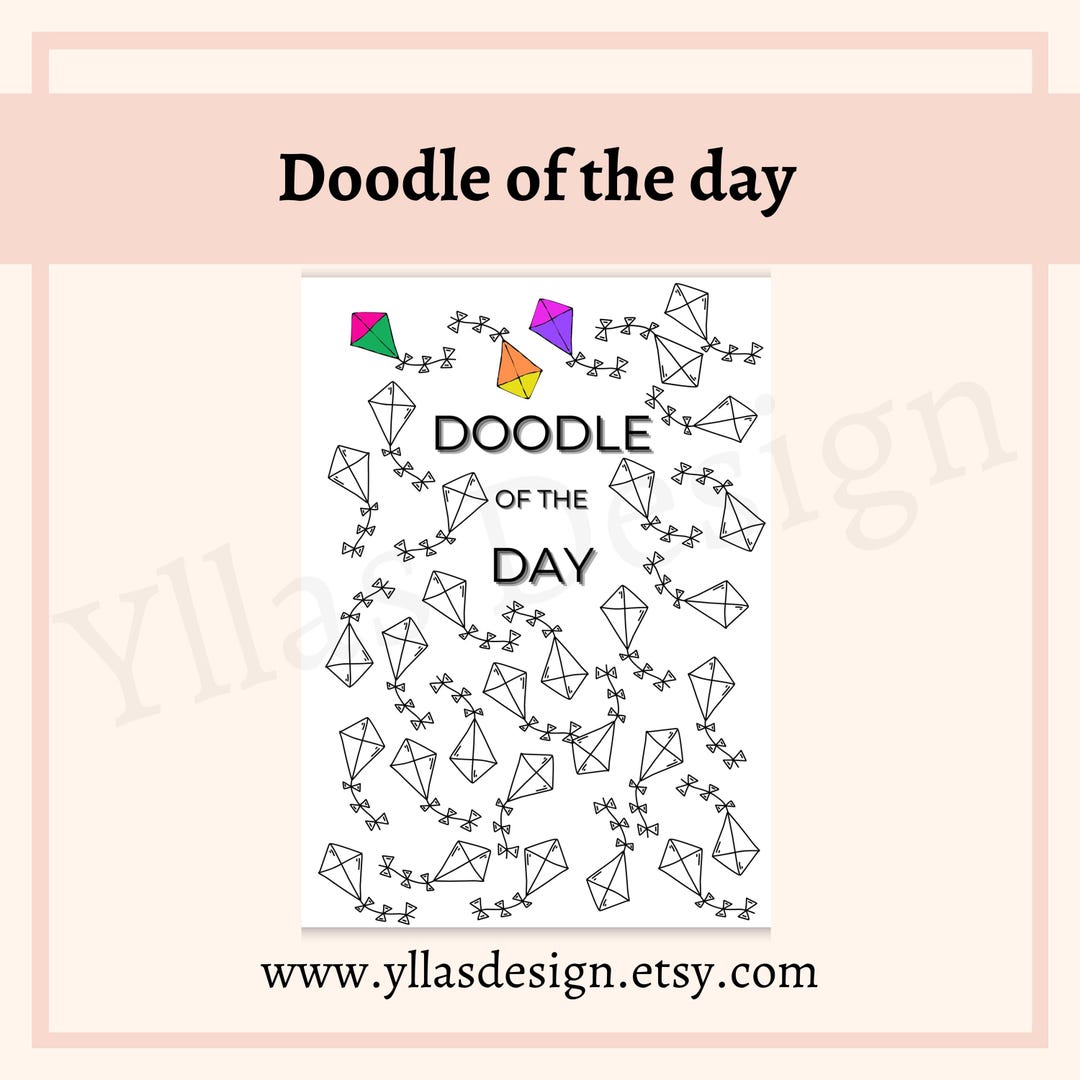 Kite Doodle of the Day Printable Pdf Planner Page Journal Page Daily ...