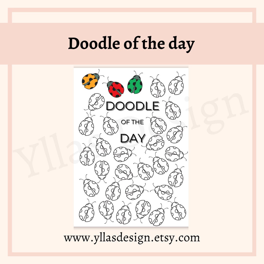 Lady Bug Doodle of the Day Printable Pdf Planner Page Journal Page ...