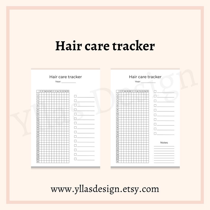 Hair Care Tracker Printable Pdf Hair Wash Tracker Self Care Journal ...