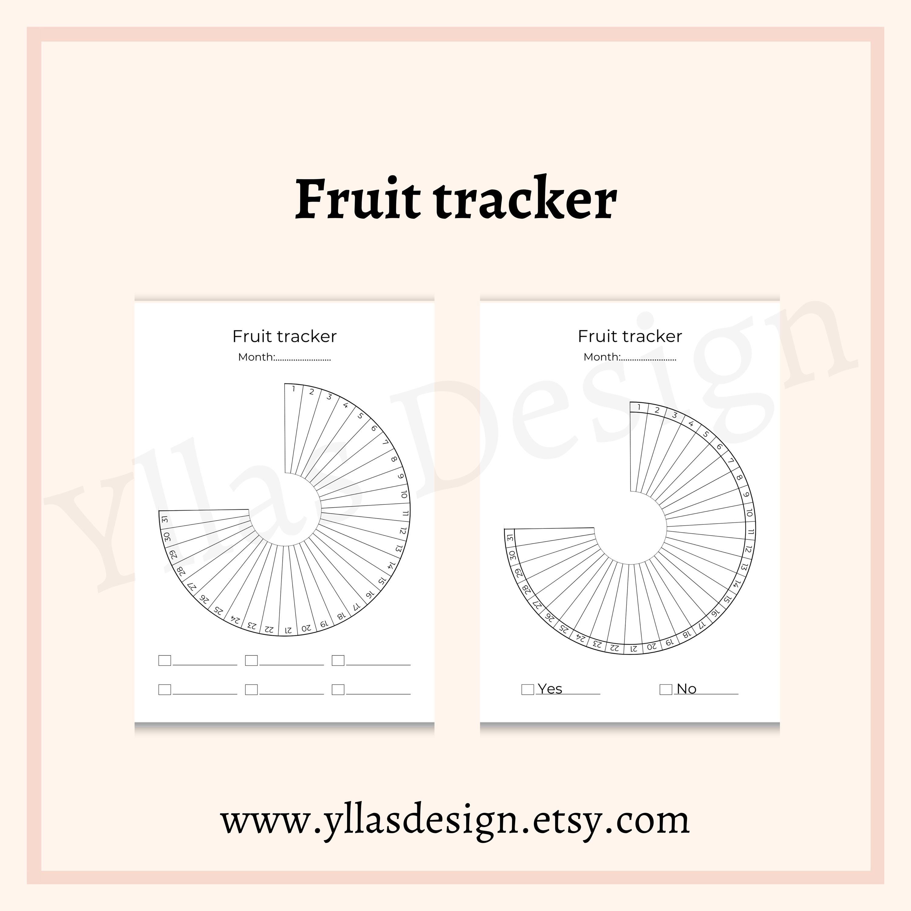 Fruit Tracker Printable Pdf Habit Tracker Healthy Eating Health Tracker ...
