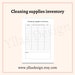 Cleaning Supplies Inventory Checklist Printable Pdf Cleaning Checklist ...