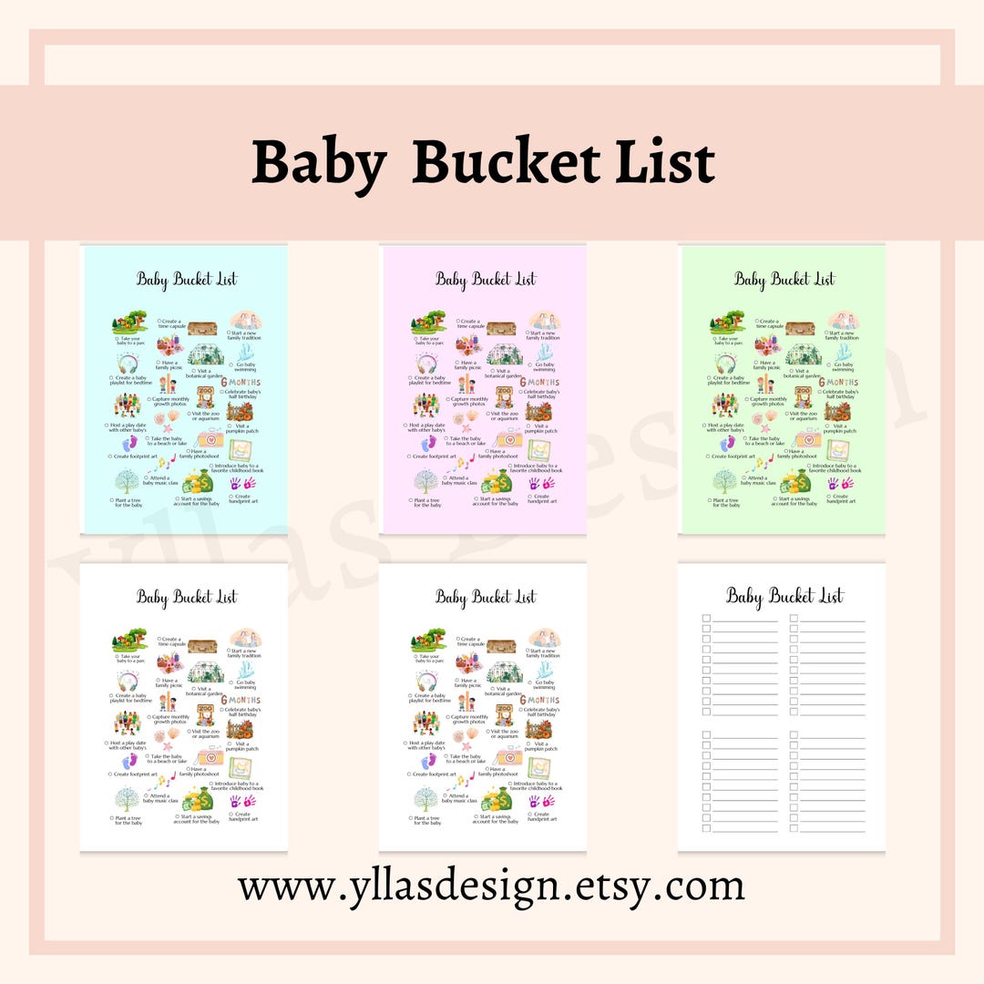 Baby Bucket List Journal Page Printable Pdf New Parent Keepsake ...