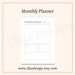 Undated Monthly Planner Printable PDF Minimalist Monthly Calendar ...