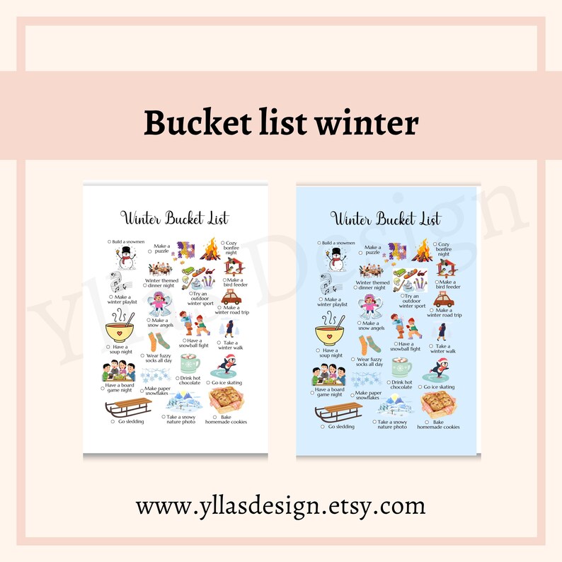 Winter Bucket List Printable Journal Page Pdf Winter Activities Winter ...