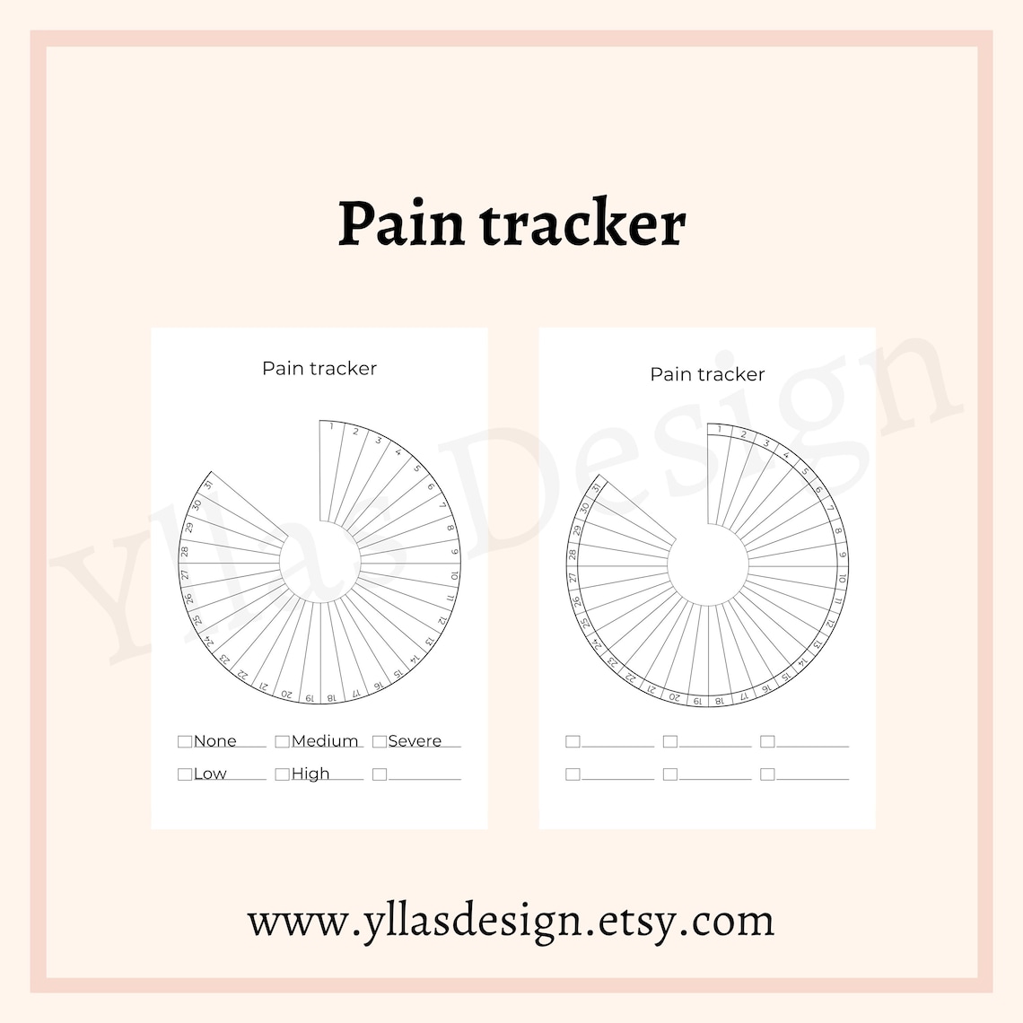 Pain Tracker A5 Yearly Printable Pdf Symptom Tracker Pain Log Health ...