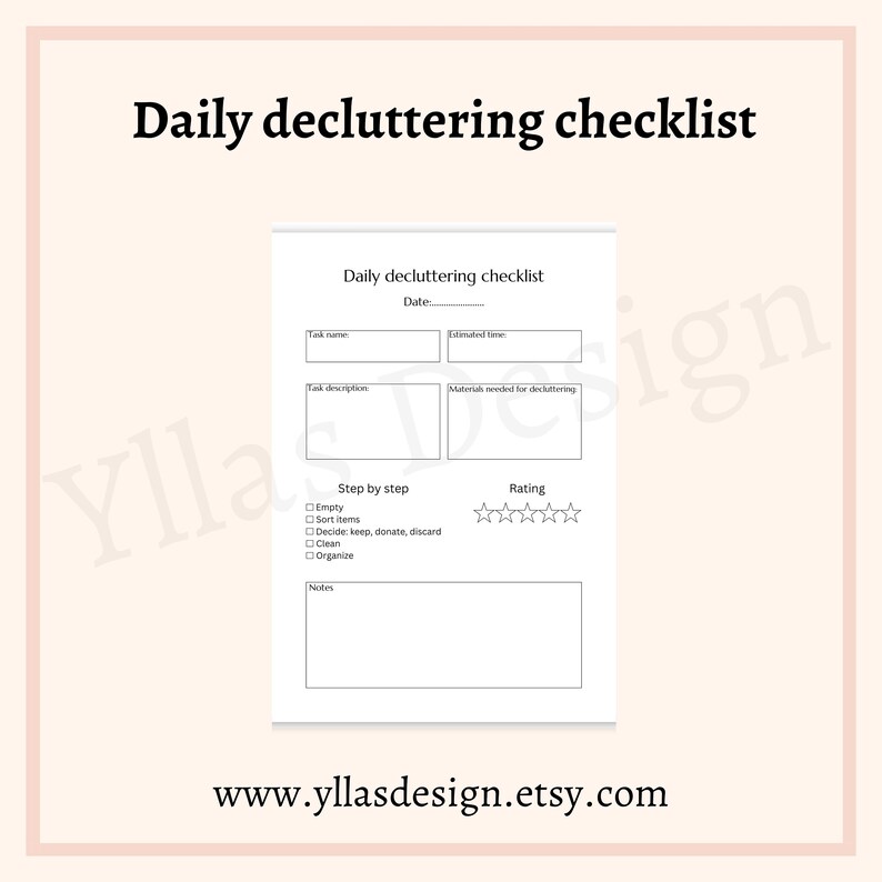 Declutter Planner Printable Pdf Declutter Guide Declutter Checklist ...