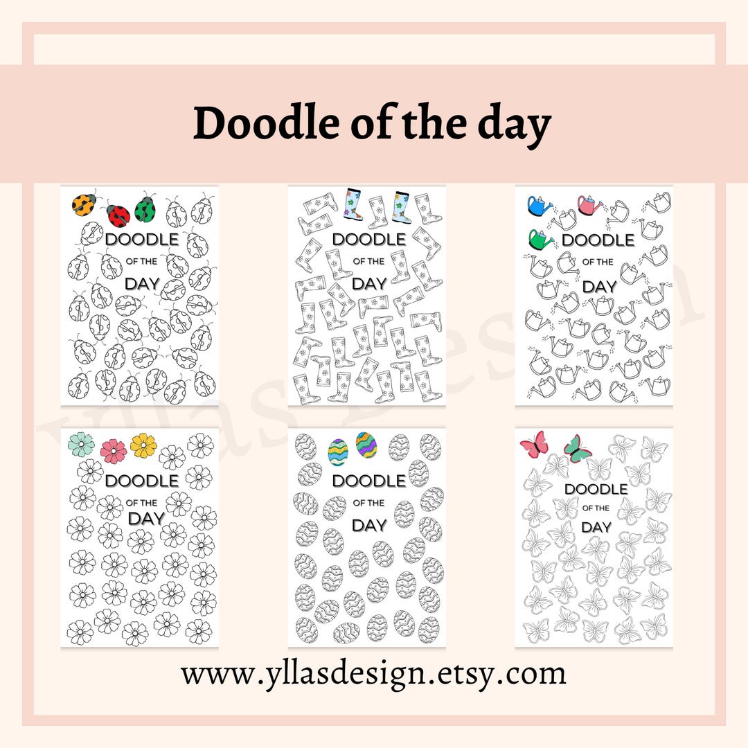 Doodle of the Day Bundle Printable Pdf Journal Pages Planner Pages ...