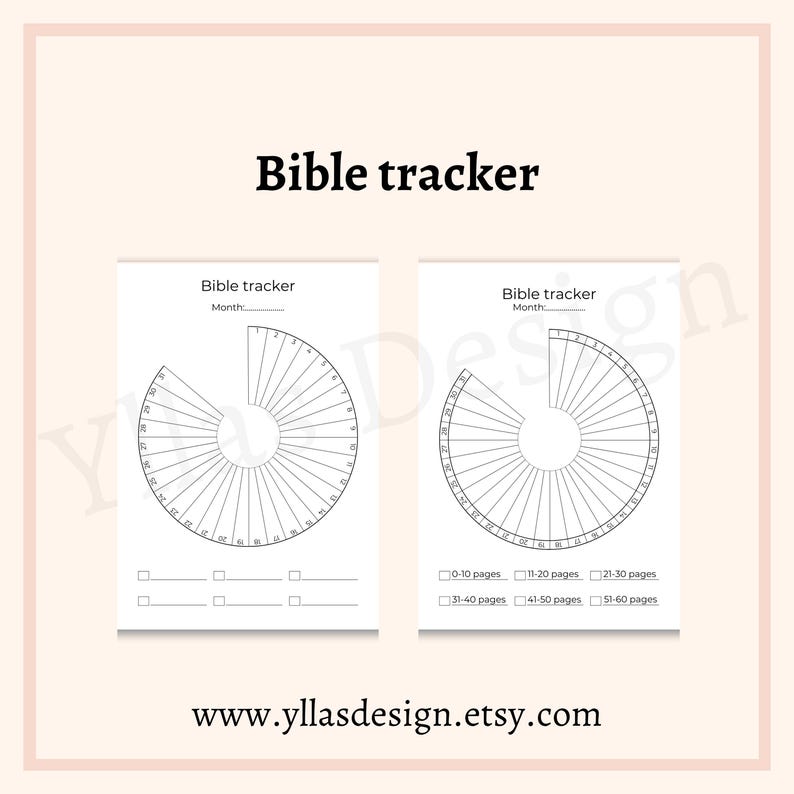 Bible Tracker Printable Pdf Bible Study Organizer Monthly Bible Reading ...