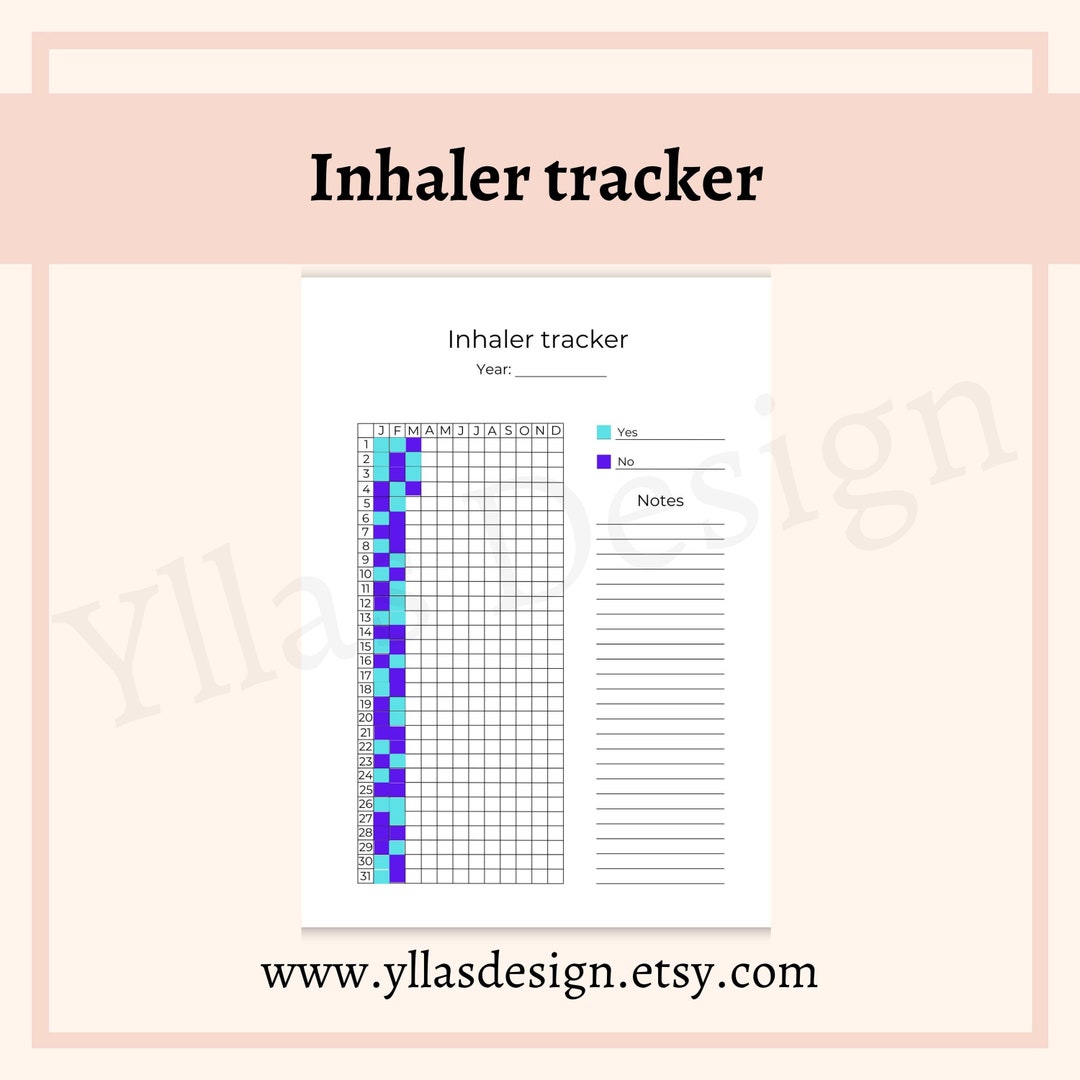 Inhaler Tracker Printable Pdf Medication Tracker Asthma Tracker Asthma ...