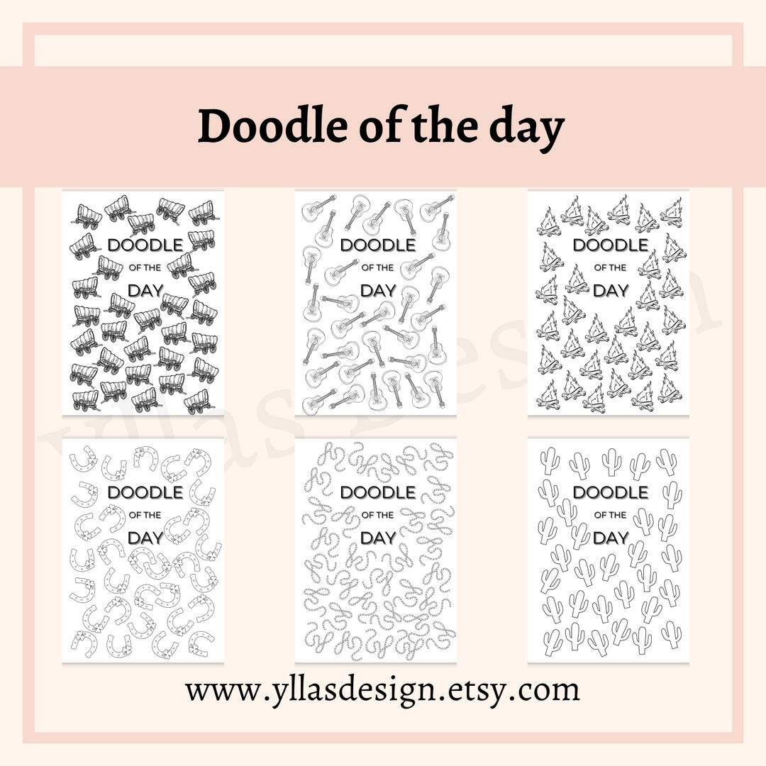 Doodle of the Day Bundle Printable Pdf Journal Pages Planner Pages ...