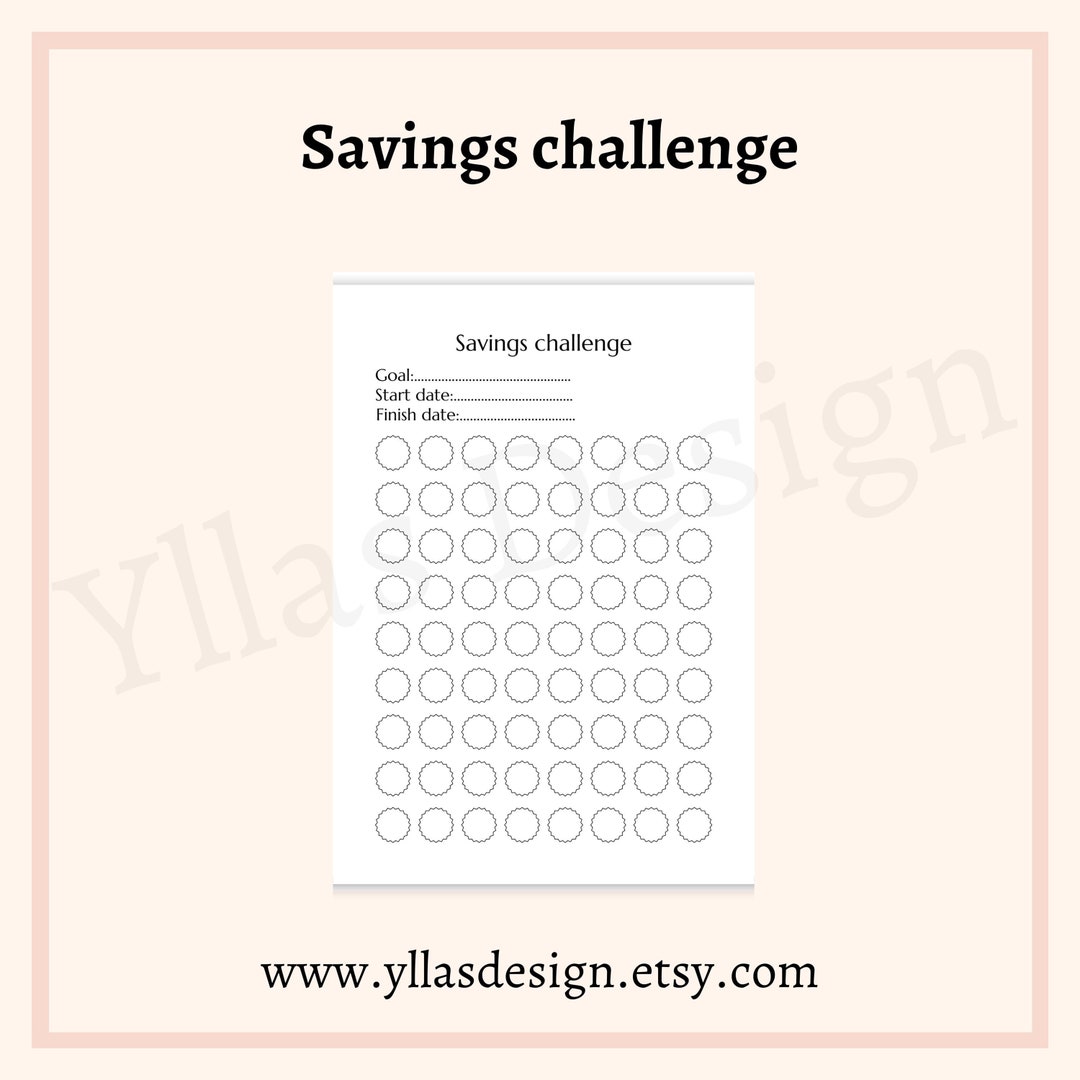 Savings Challenge Printable Pdf Money Savings Tracker Budget Savings ...