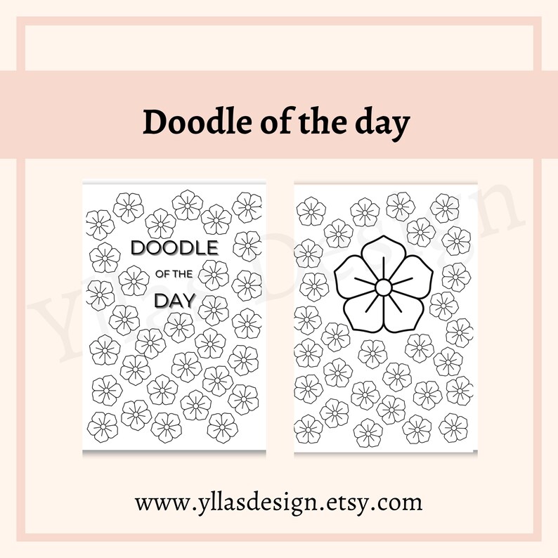 Flower Doodle of the Day Printable Pdf Planner Page Journal Page Daily ...
