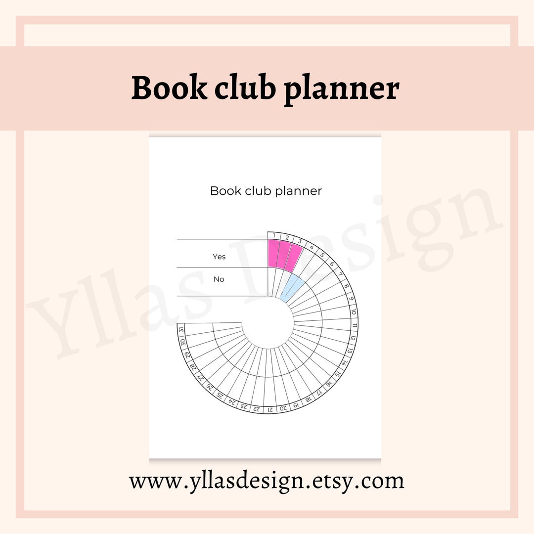 Book Club Planner Printable Pdf Reading Tracker Book Club Tracker Book ...