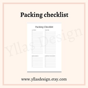 Packing Checklist Printable Pdf Travel Packing List Packing Checklist ...