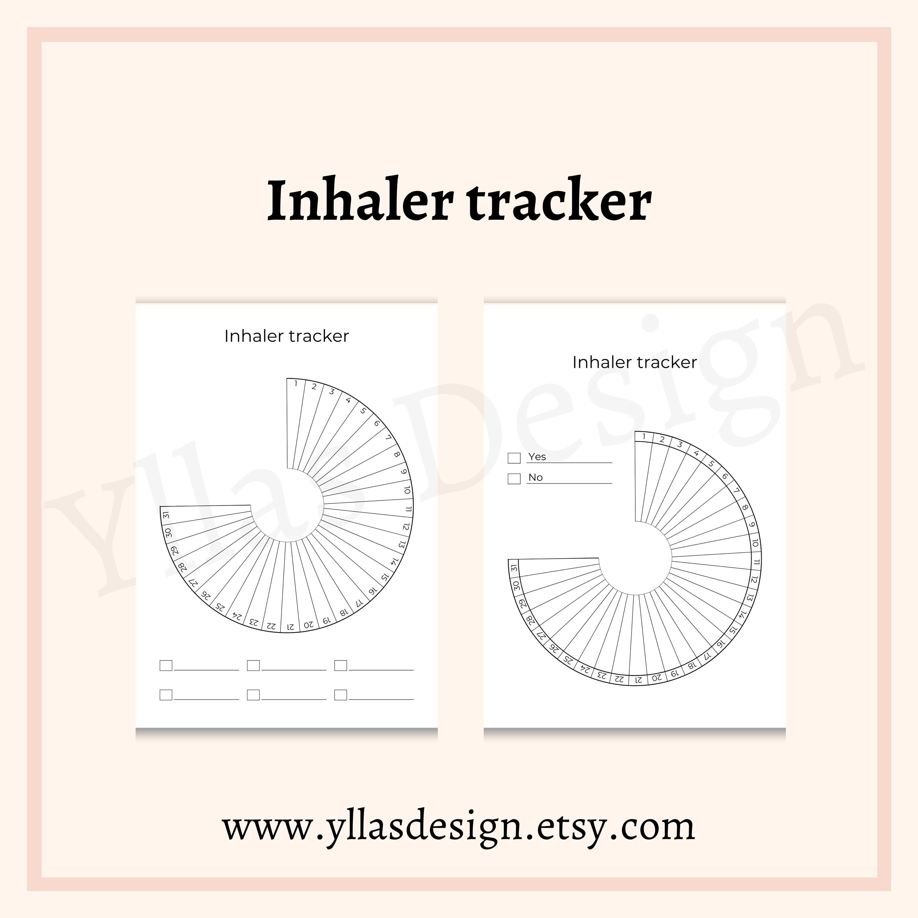 Inhaler Tracker Printable Pdf Medication Tracker Asthma Tracker Asthma ...