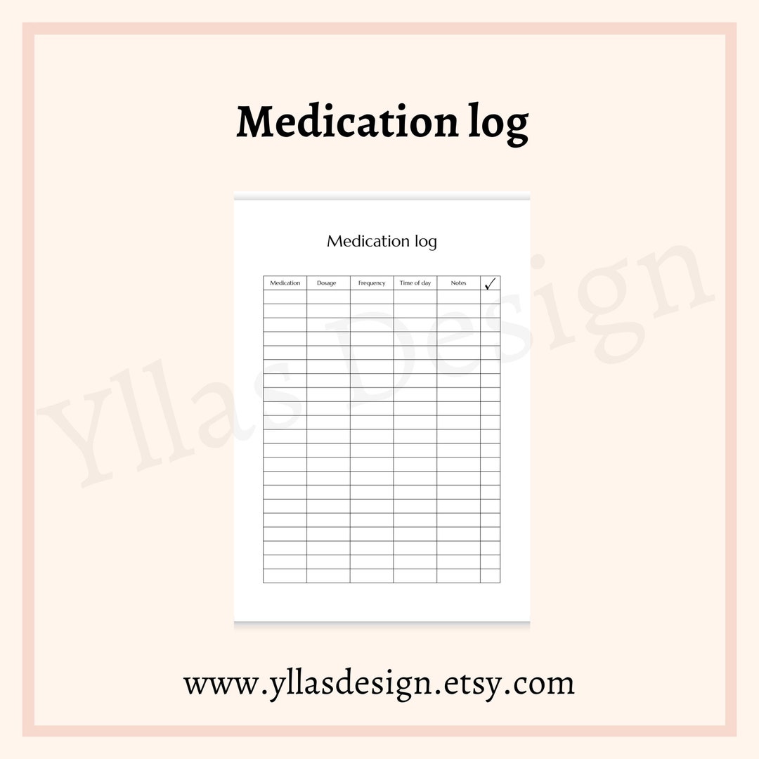 Medication Log Printable Pdf Medication Schedule Medication Reminder ...