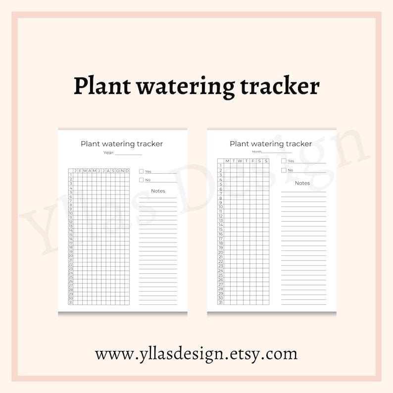 Plant Watering Tracker Printable Pdf Houseplant Log Indoor Plant ...