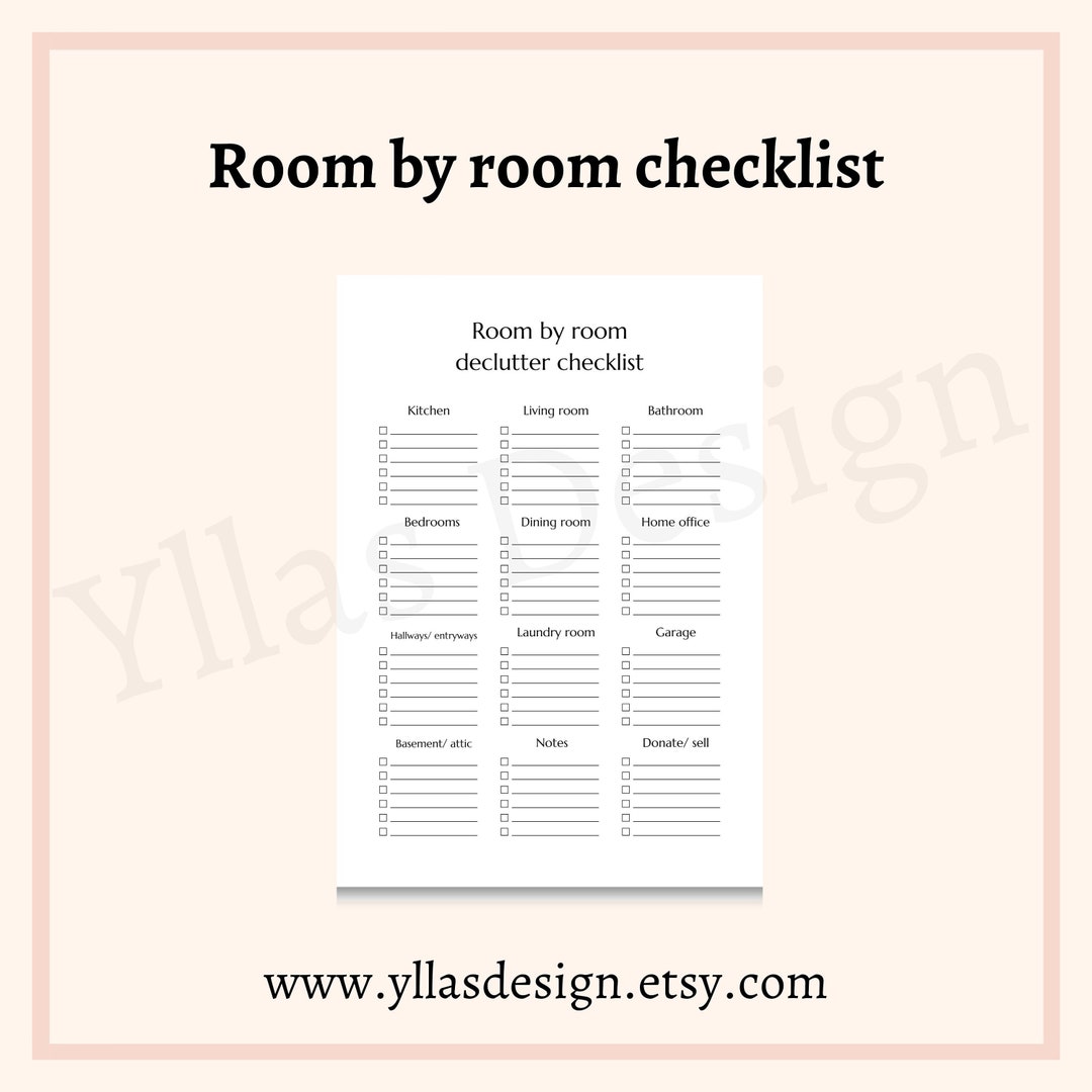 Room by Room Declutter Checklist Printable Pdf Declutter Planner ...