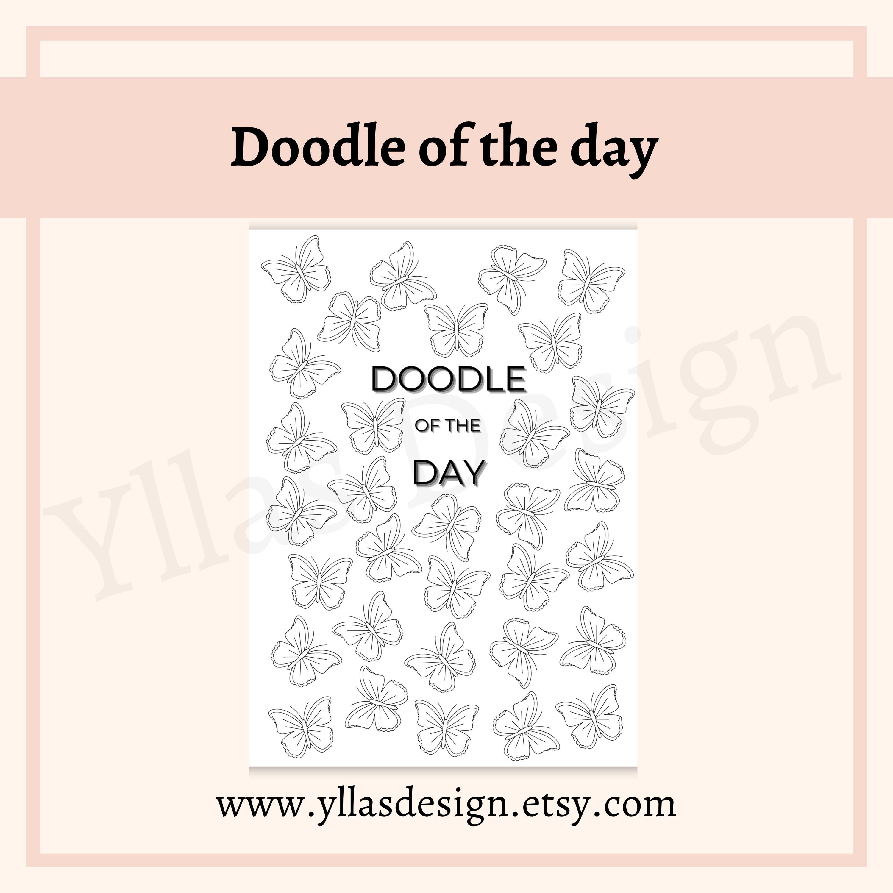 Butterfly Doodle of the Day Printable Pdf Planner Page Journal Page ...