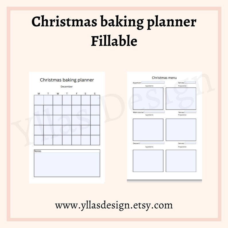 Christmas Baking Planner Printable Pdf Fillable A4 Planner Christmas ...