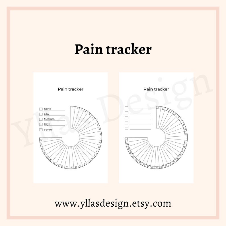 Pain Tracker A5 Yearly Printable Pdf Symptom Tracker Pain Log Health ...
