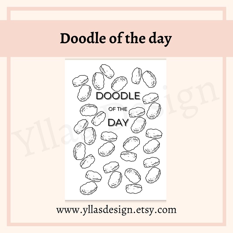 Gold Doodle of the Day Printable Pdf Planner Page Journal Page Daily ...