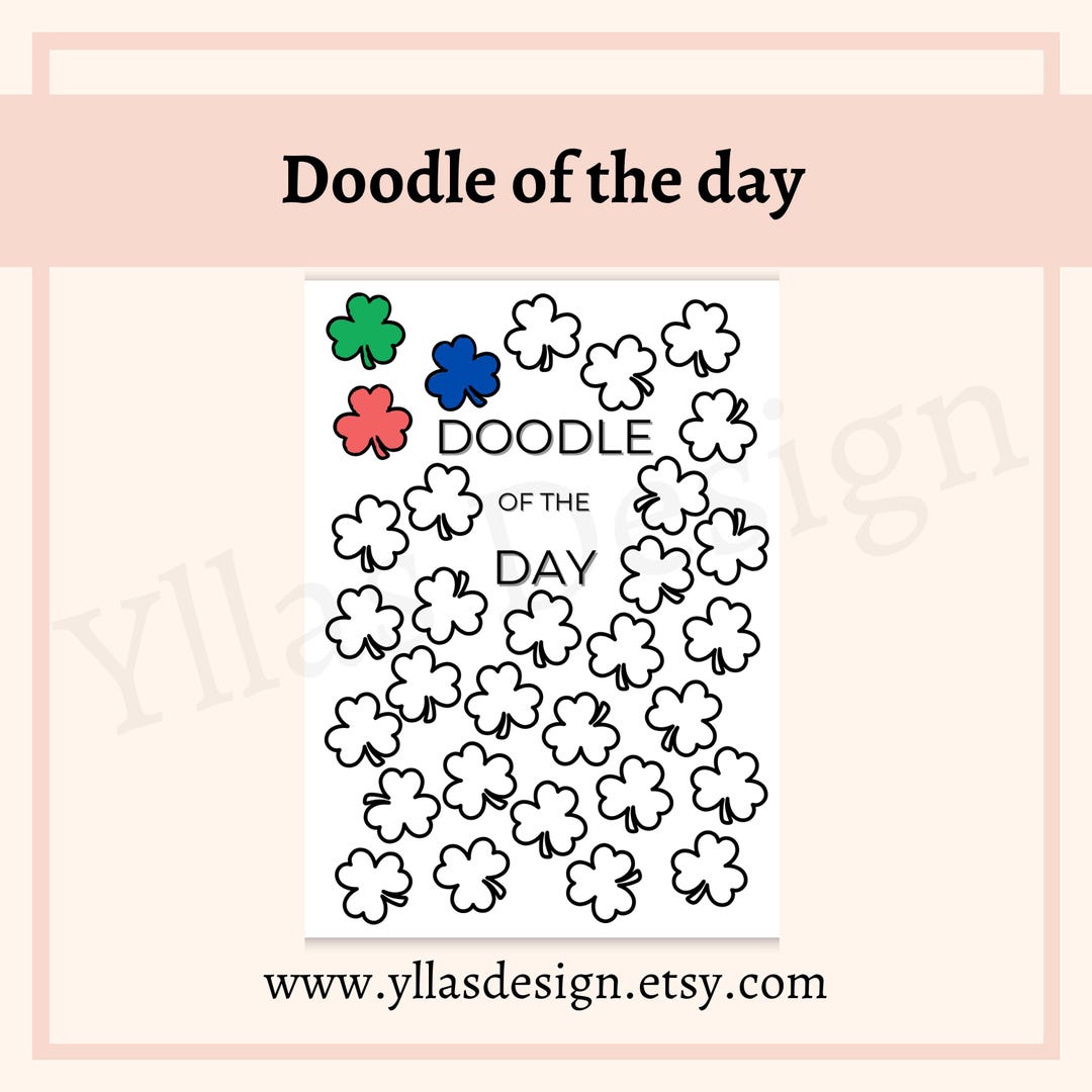 Clover Doodle of the Day Printable Pdf Fall Planner Page Journal Page ...