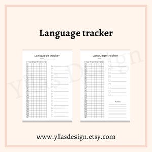 Language Tracker Printable Pdf New Language Log Learning Language Habit ...