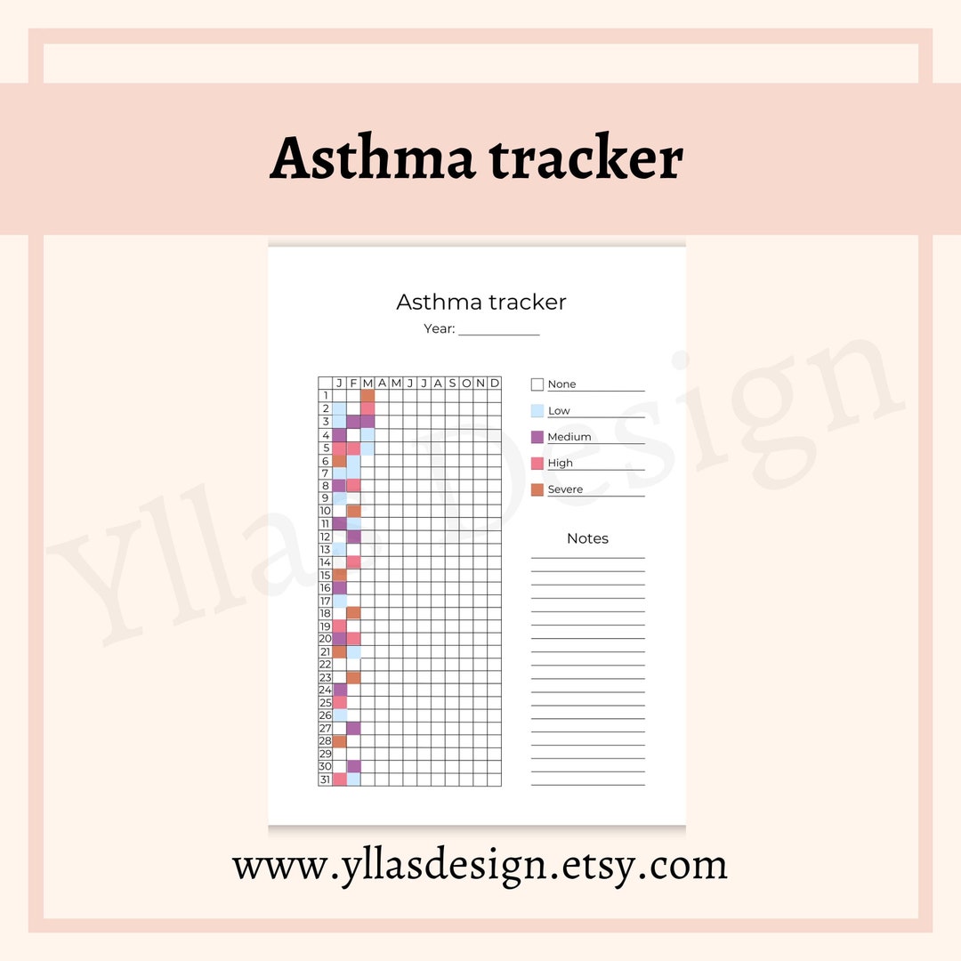 Asthma Tracker Printable Pdf Health Tracker Astma Log Medication ...