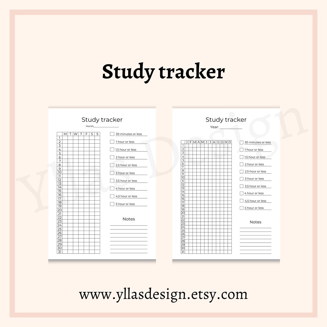 Study Tracker Printable Pdf Student Journal Student Planner Yearly ...