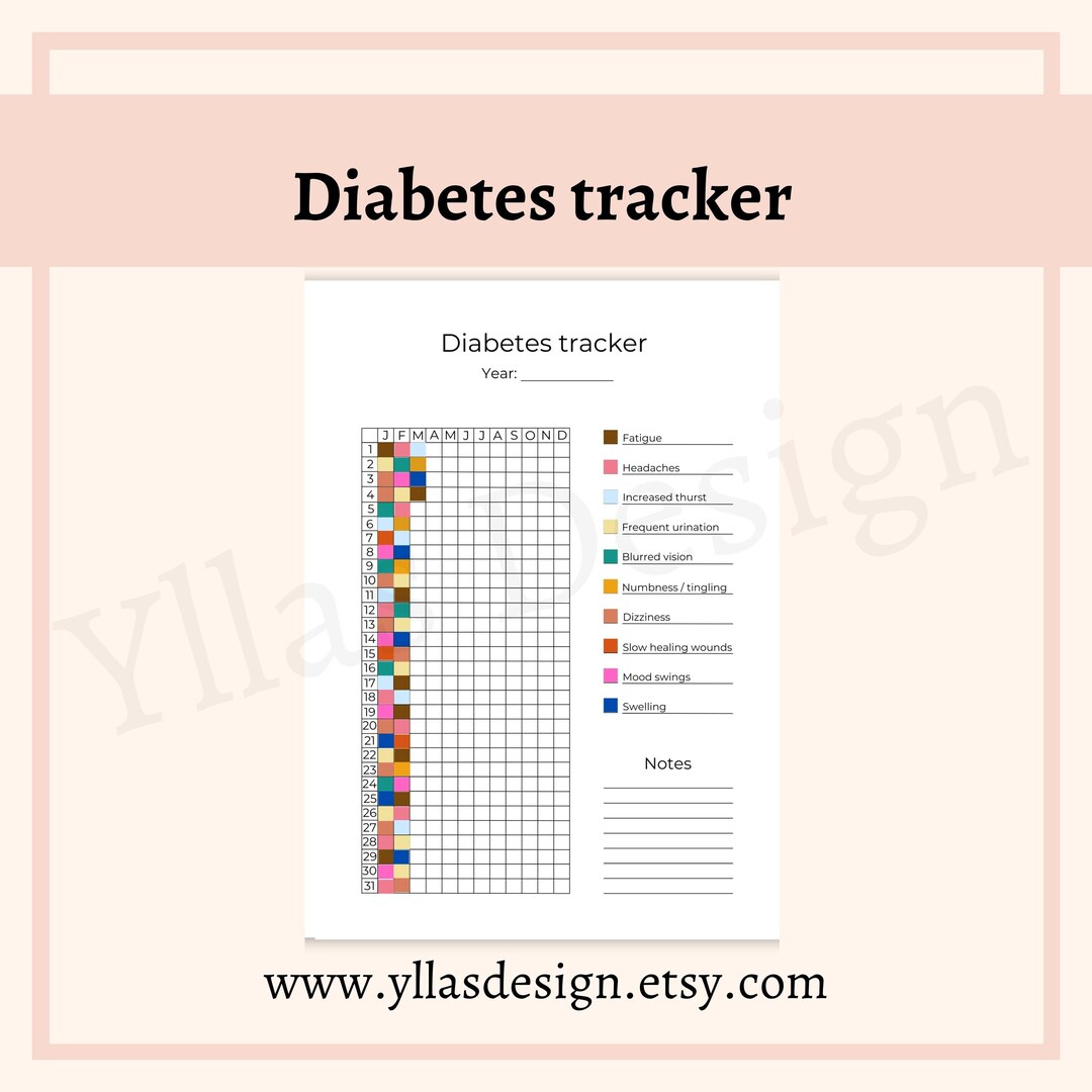 Diabetes Tracker Printable Pdf Journal Page Blood Sugar Tracker Health ...