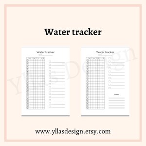 Water Tracker Printable Planner Page Pdf Water Log Yearly Tracker ...