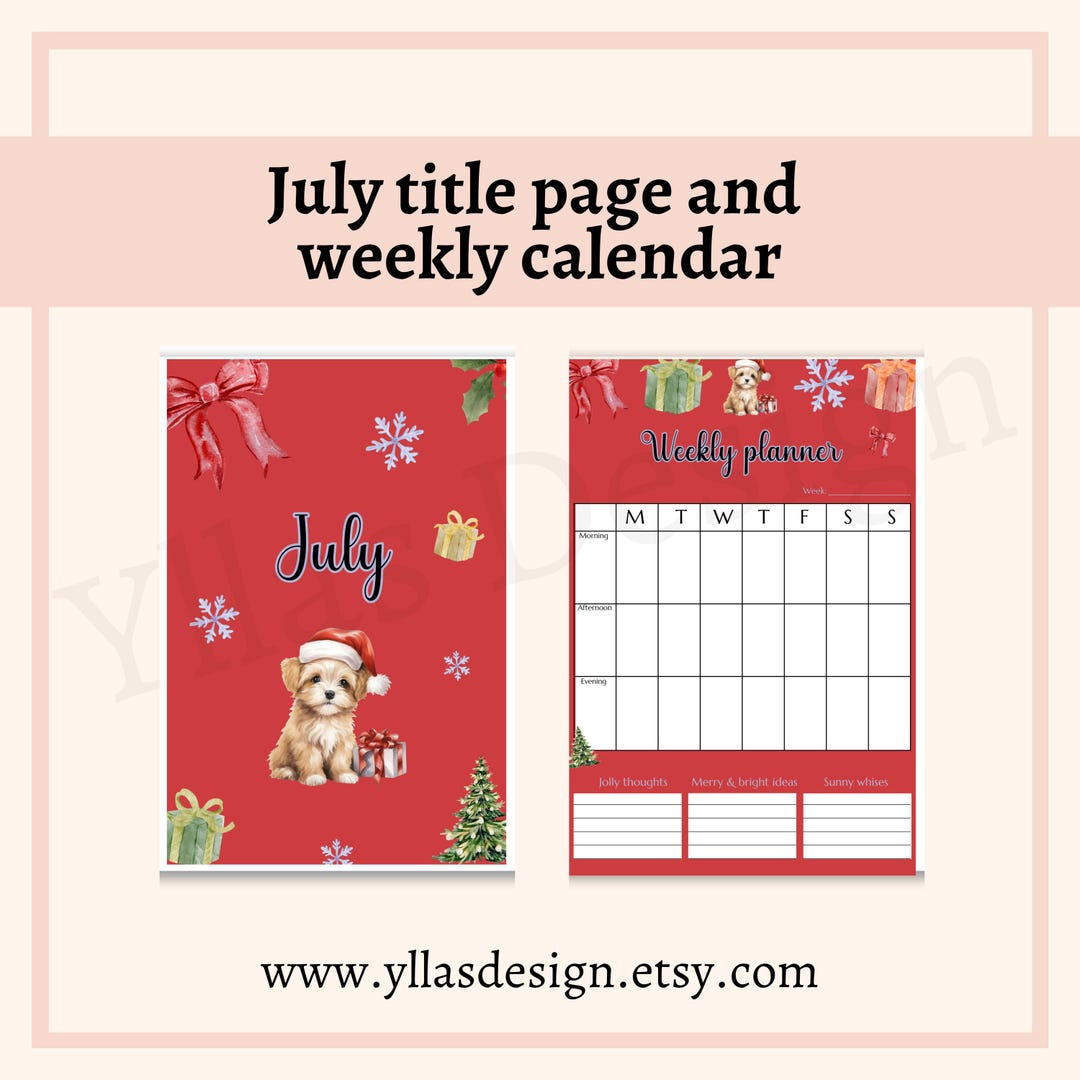 Christmas in July Title Page Printable Pfd Weekly Cover Page Weekly ...
