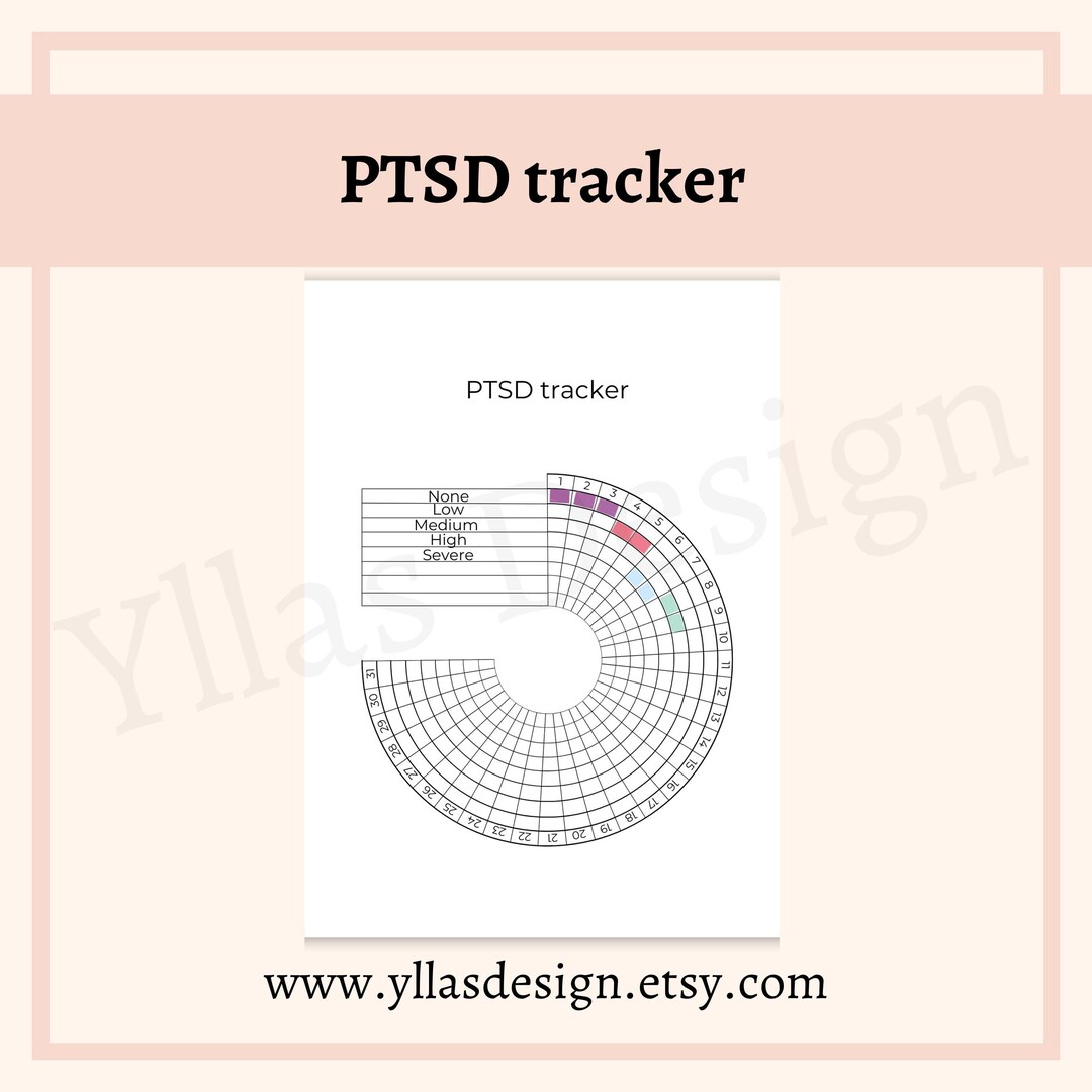 PTSD Tracker Printable Pdf Mental Health Tracker Journal Page Planner ...